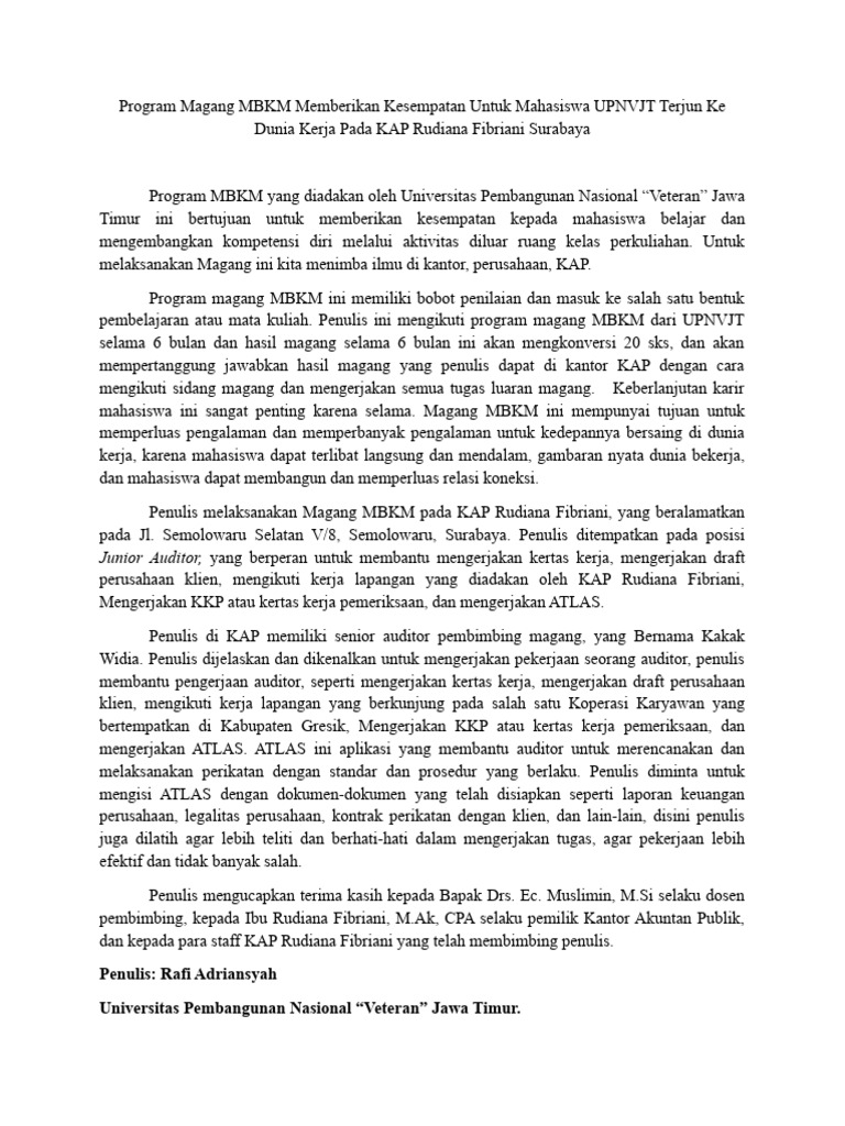 Program Magang MBKM Memberikan Kesempatan Untuk Mahasiswa UPNVJT Terjun ...