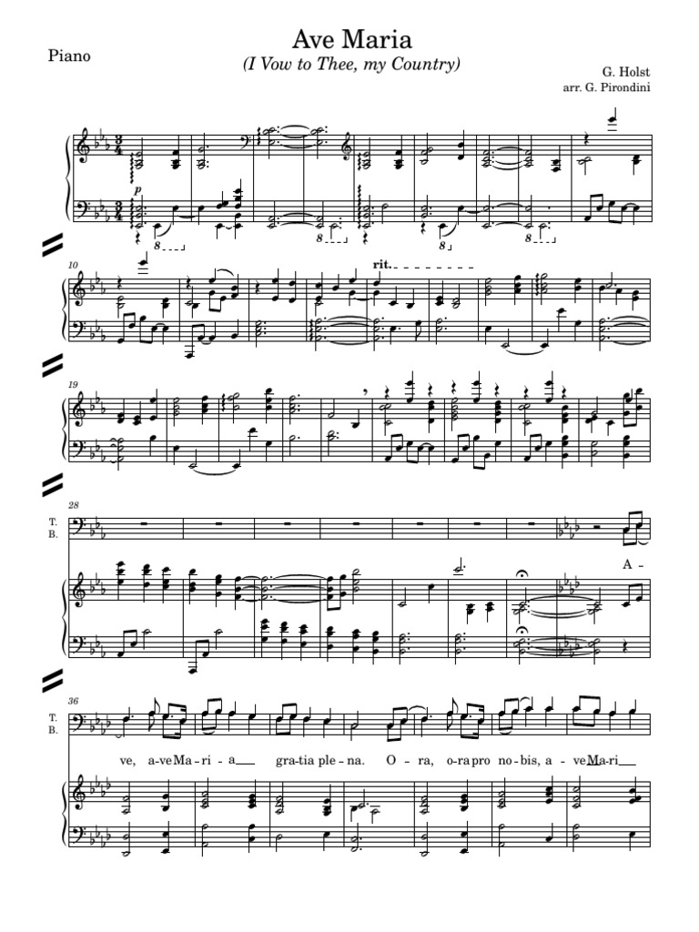 Ave Maria (Holst) - Piano+Vocals | PDF | Hymns | Religious Songs