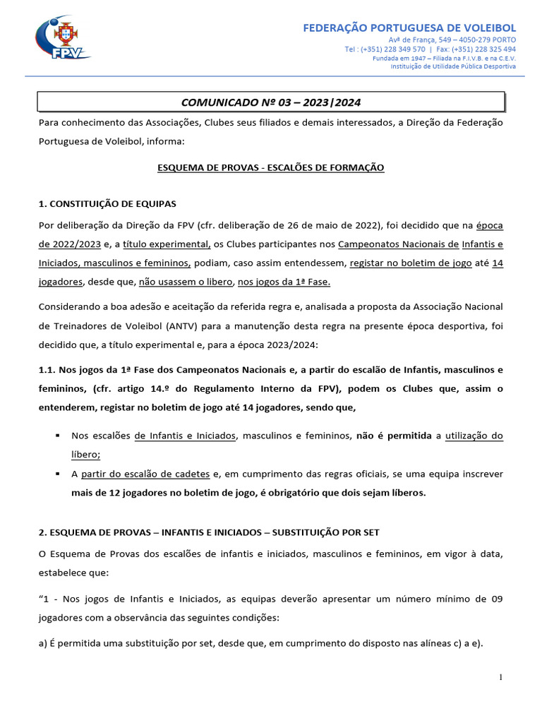 Comunicado 03 | PDF | Voleibol