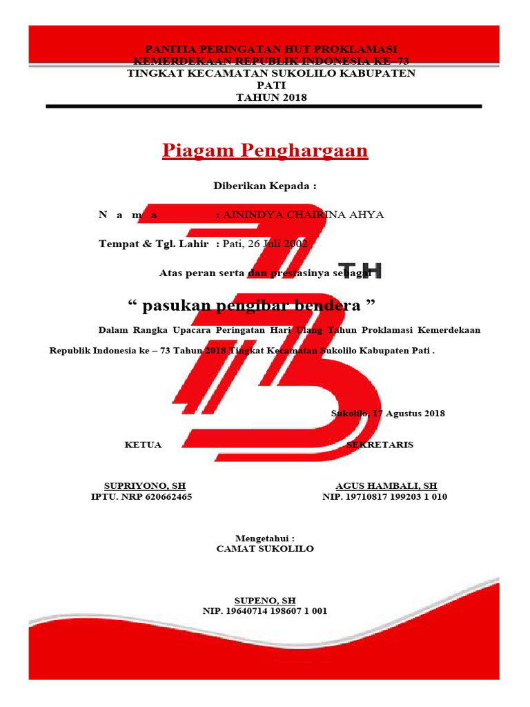 PIAGAM PASKIBRA New | PDF