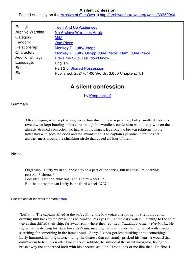 A Silent Confession | PDF