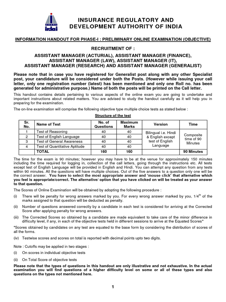 Information Handout - English | PDF | Multiple Choice