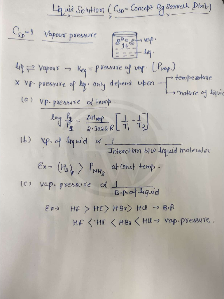 Liquid Solution CSD - Lakshya JEE 2023 | PDF
