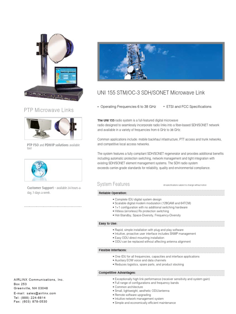 AIRLINX UNI155 Data Sheet 1106 | PDF | Service Industries | Radio