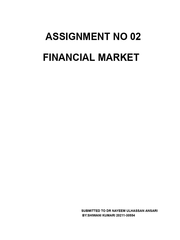 Assignment No 02 | PDF | United States Treasury Security | Financial ... Assignment No 02 | PDF | United States Treasury Security | Financial ...
