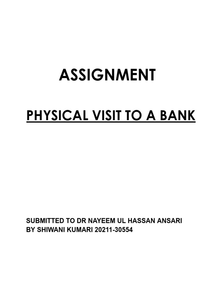 FI Assignment No 01 | PDF | Banks | Transaction Account