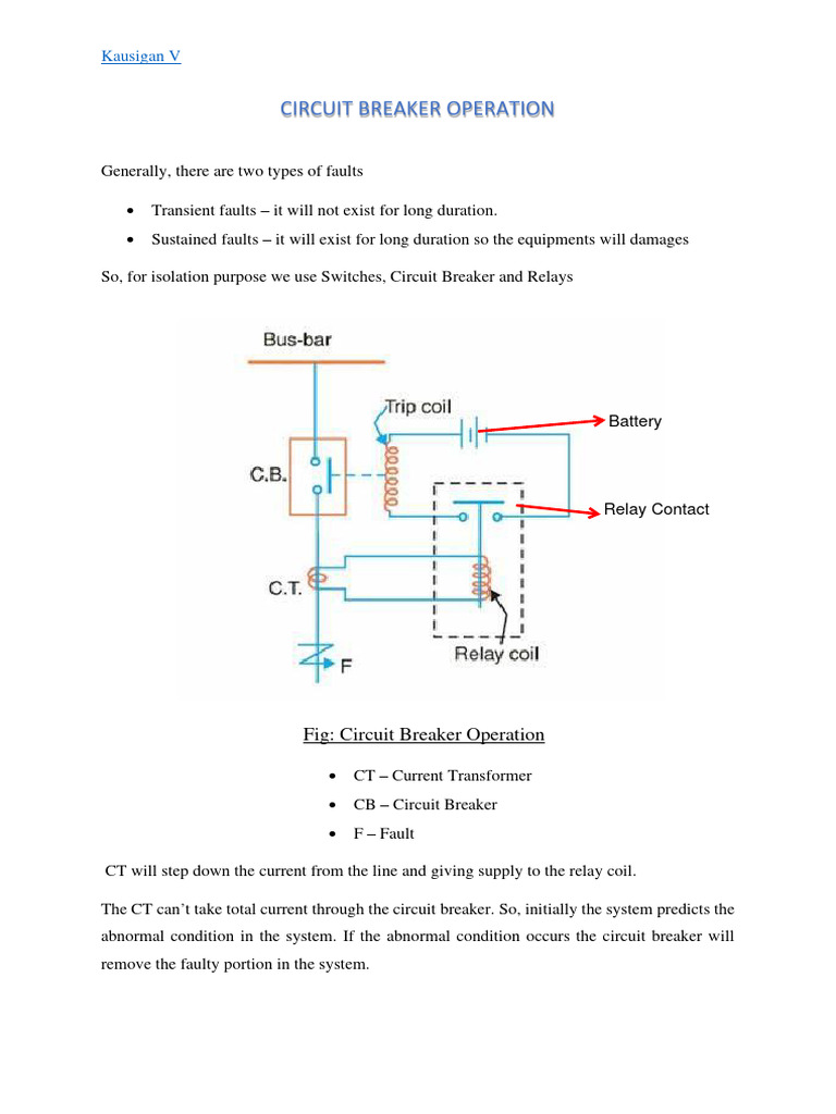Circuit Breaker Operation | PDF