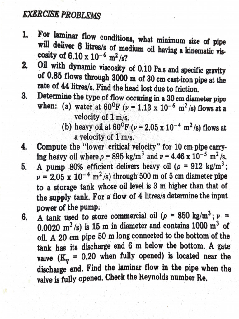Chapter 8 Exercise Problems | PDF | Pump | Water