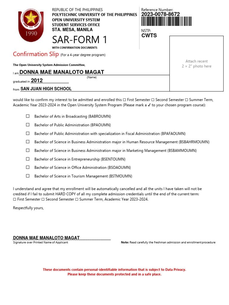 Pup Enrollment | PDF