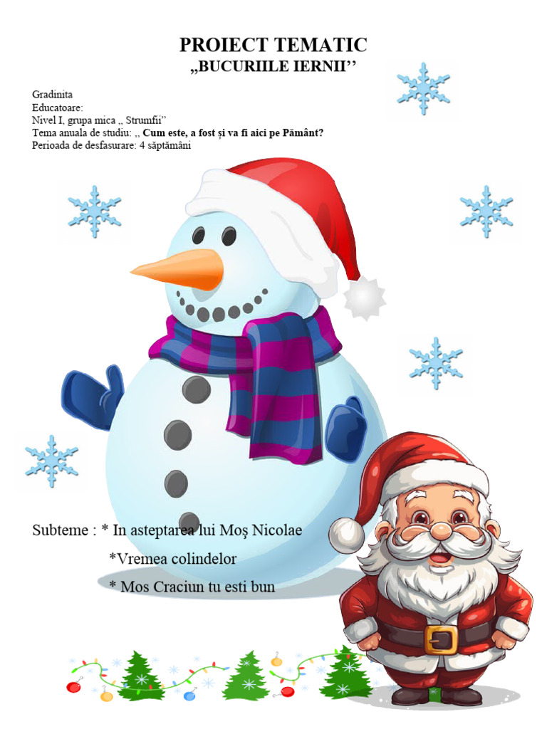 Proiect Tematic Iarna Bun | PDF