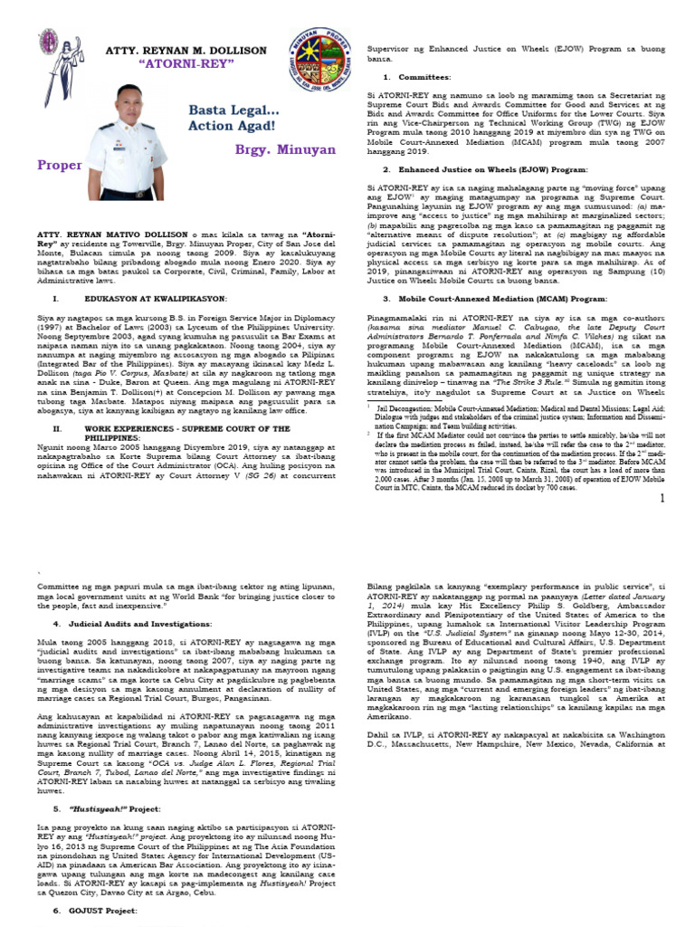 Atty Dollison-Profile 2023 v5 Tagalog | PDF