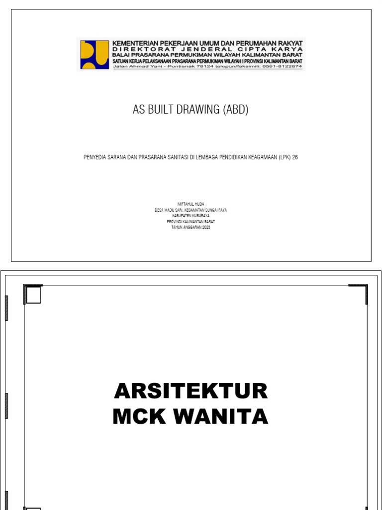 As Built Drawing Sanitasi LPK Kalbar | PDF