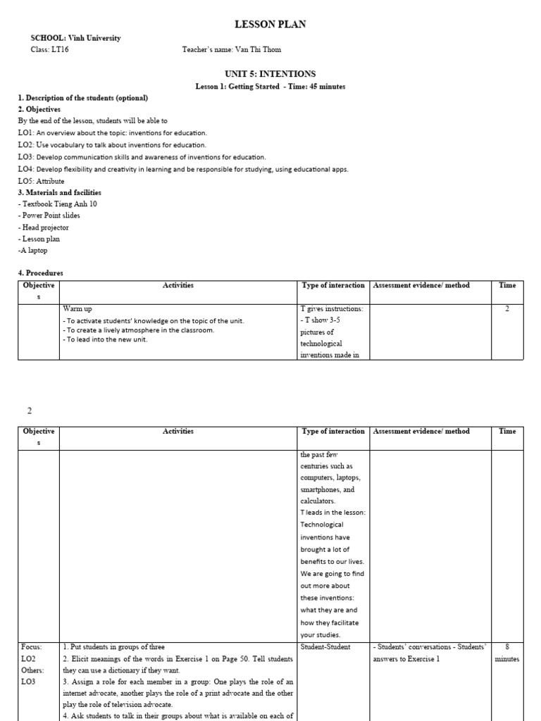 Handout 1 - Lesson Plan Sample | Download Free PDF | Lesson Plan | Cognitive Science