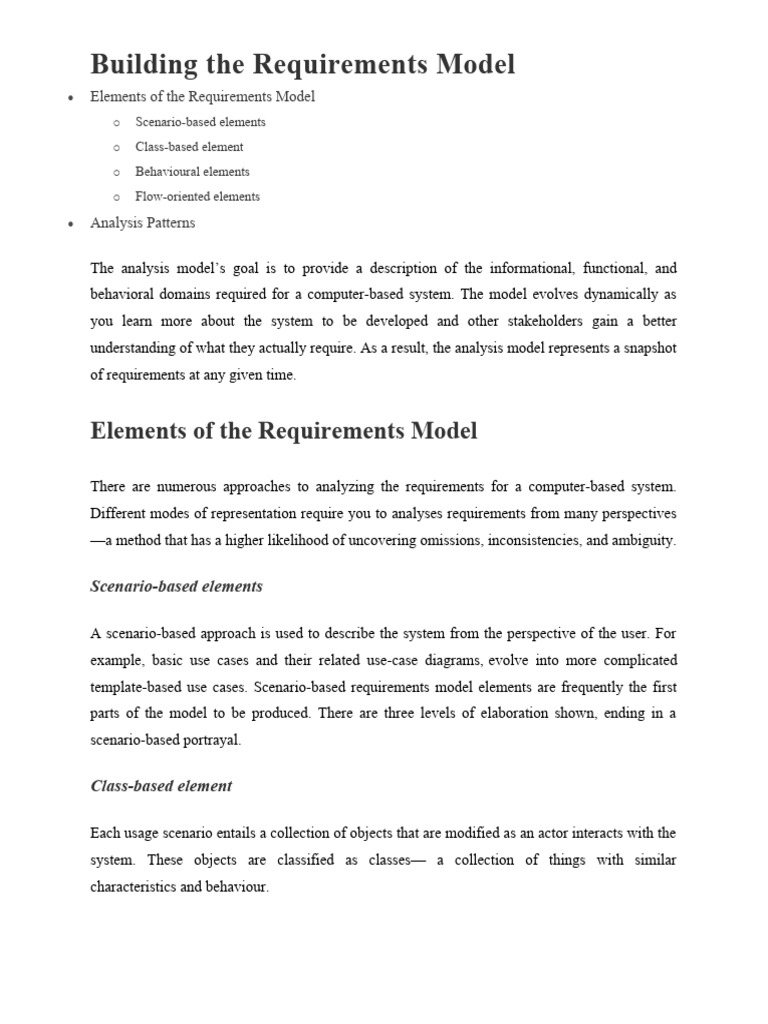 Building The Requirements Model | Download Free PDF | Use Case | System