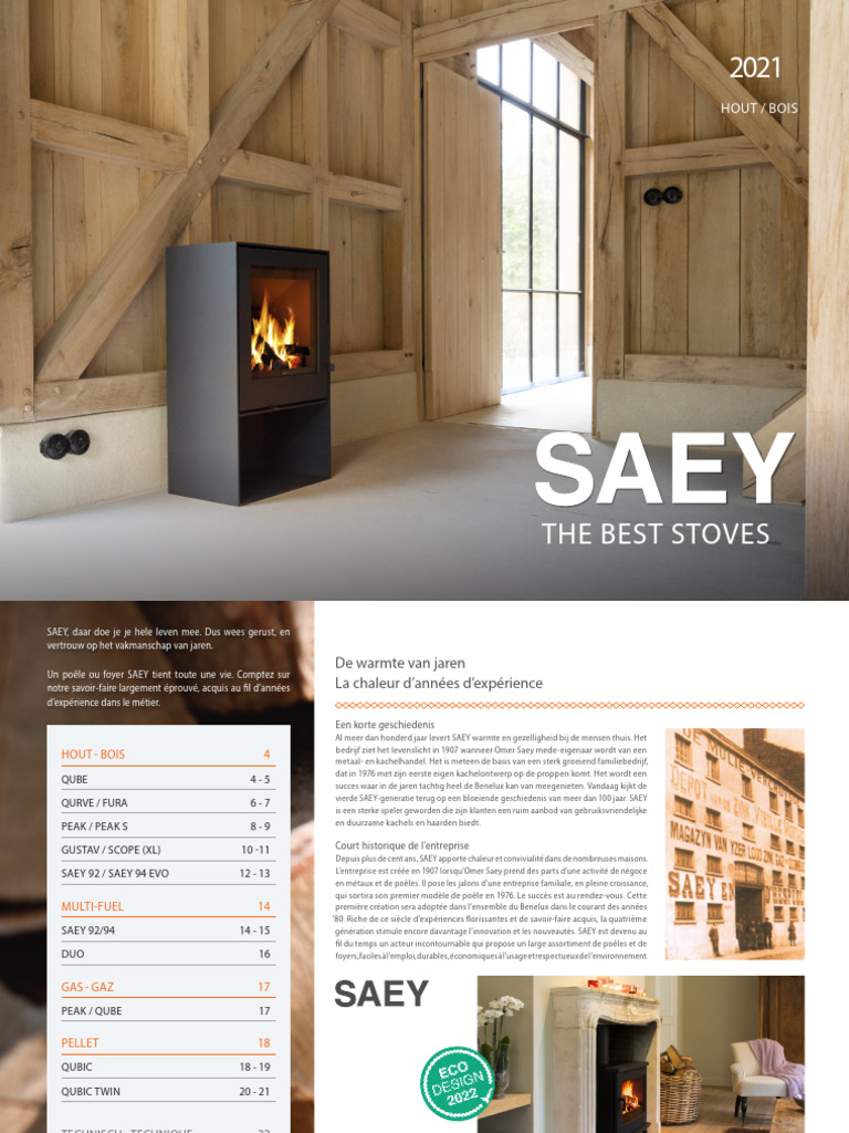 Poêles à bois SAEY : qualité et innovation | PDF | Poêle (chauffage ...