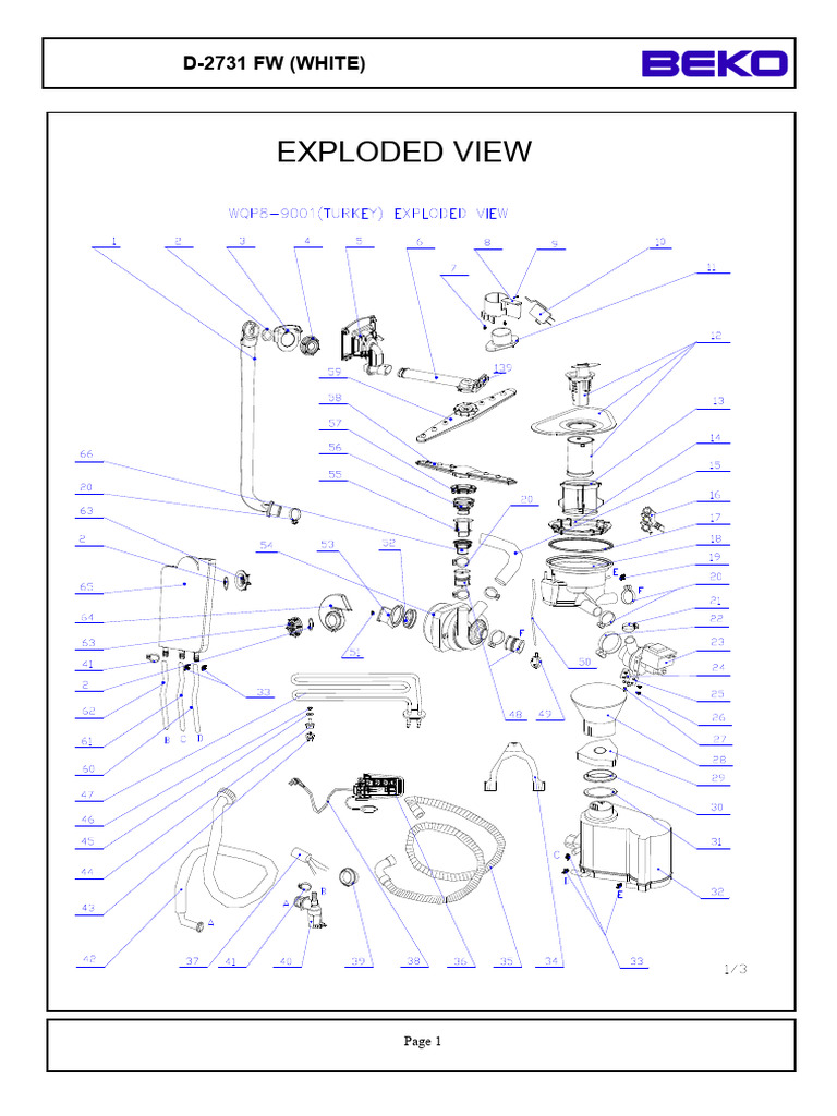 Beko Midea d2732 FW Exploded Dish | PDF