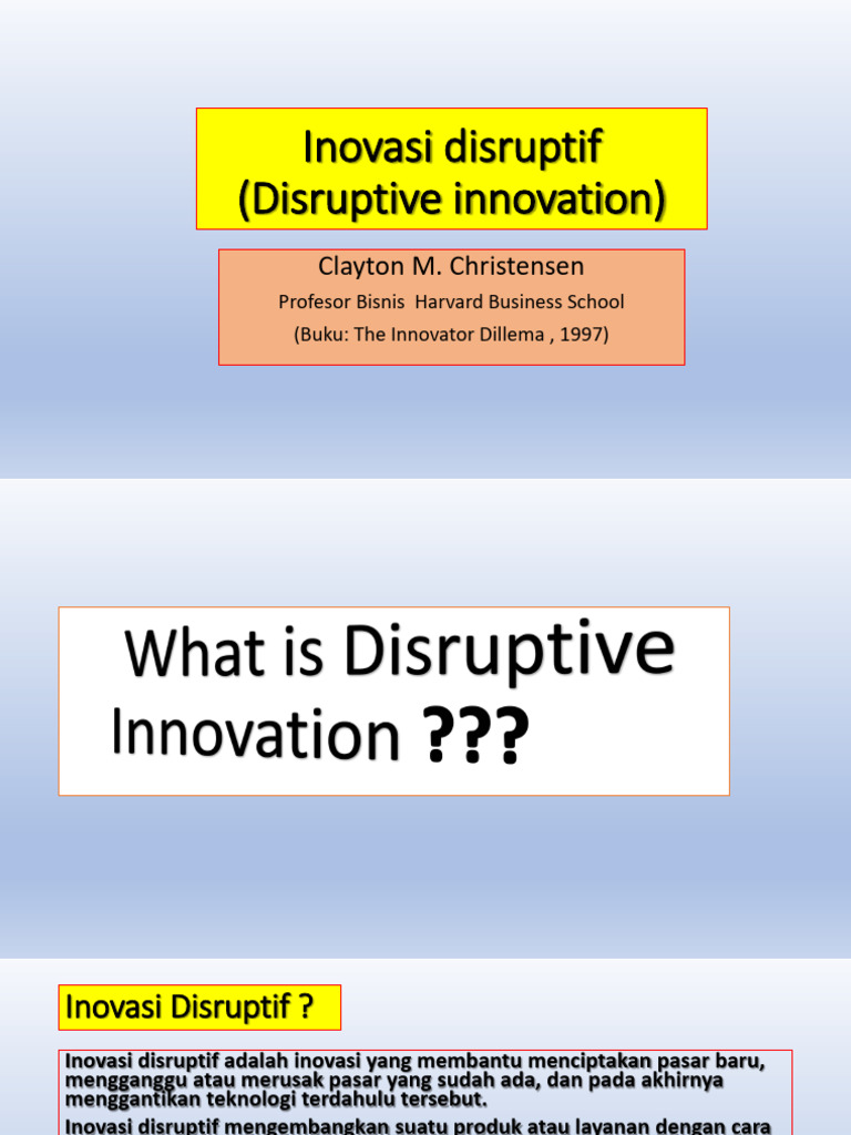 Inovasi Disruptif: Teori dan Contoh | PDF