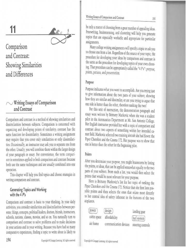 Supplementary At A Glance Chapter 13 Comparison And Contrast
