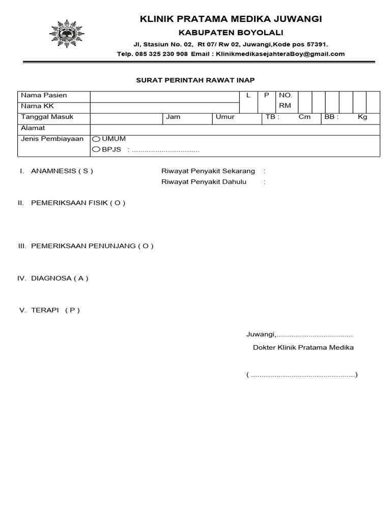 Surat Perintah Ranap | PDF