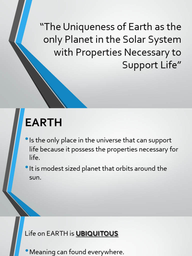 Earth As A Unique Planet | PDF | Earth | Atmosphere