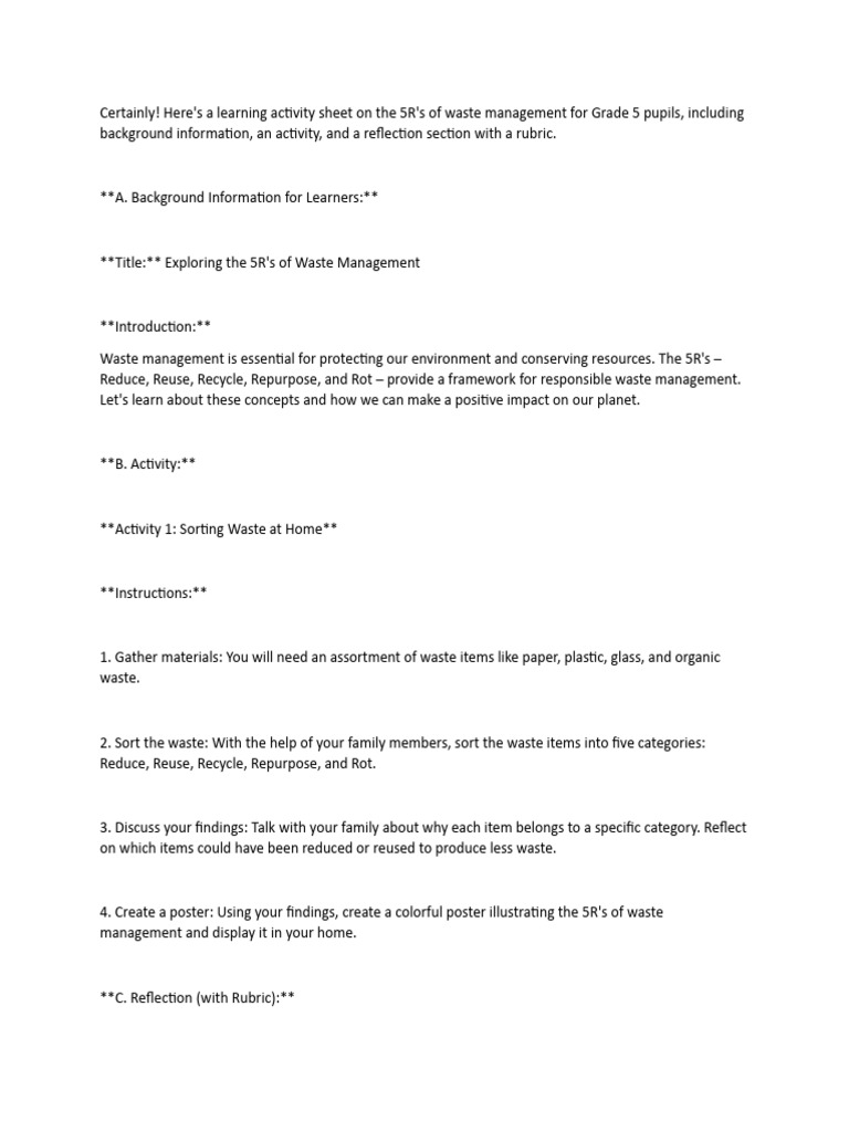 Science 5 5Rs | PDF | Waste Management | Recycling