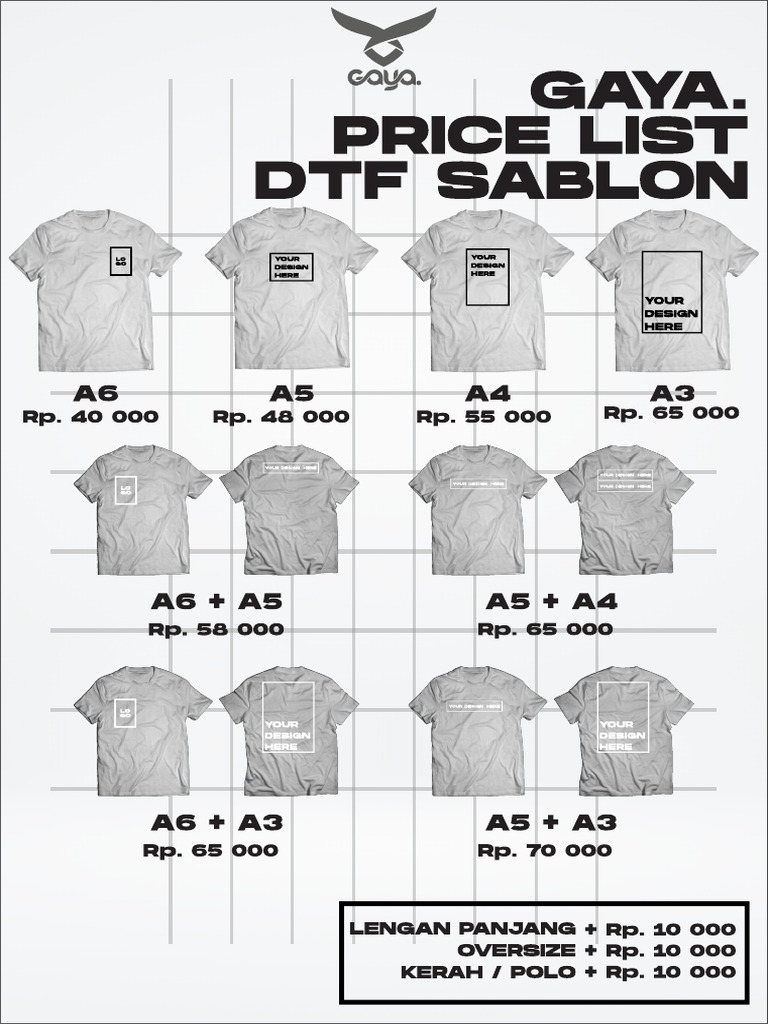 Price List DTF | PDF