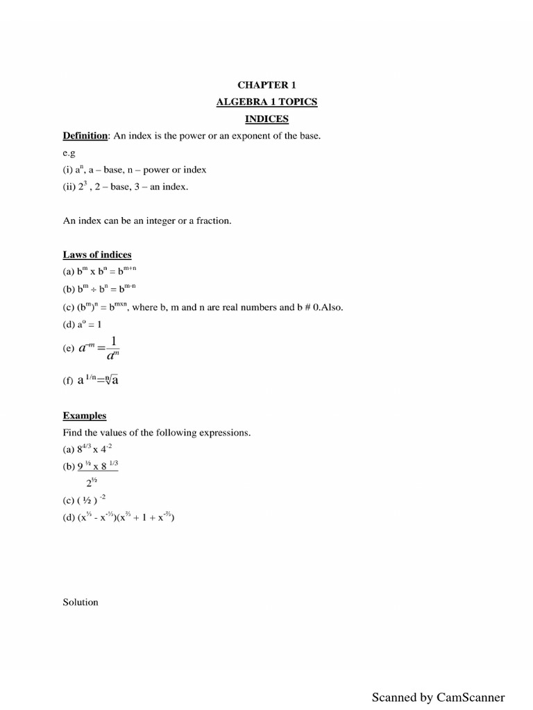 S5 Maths 1 Notes 2020 | PDF