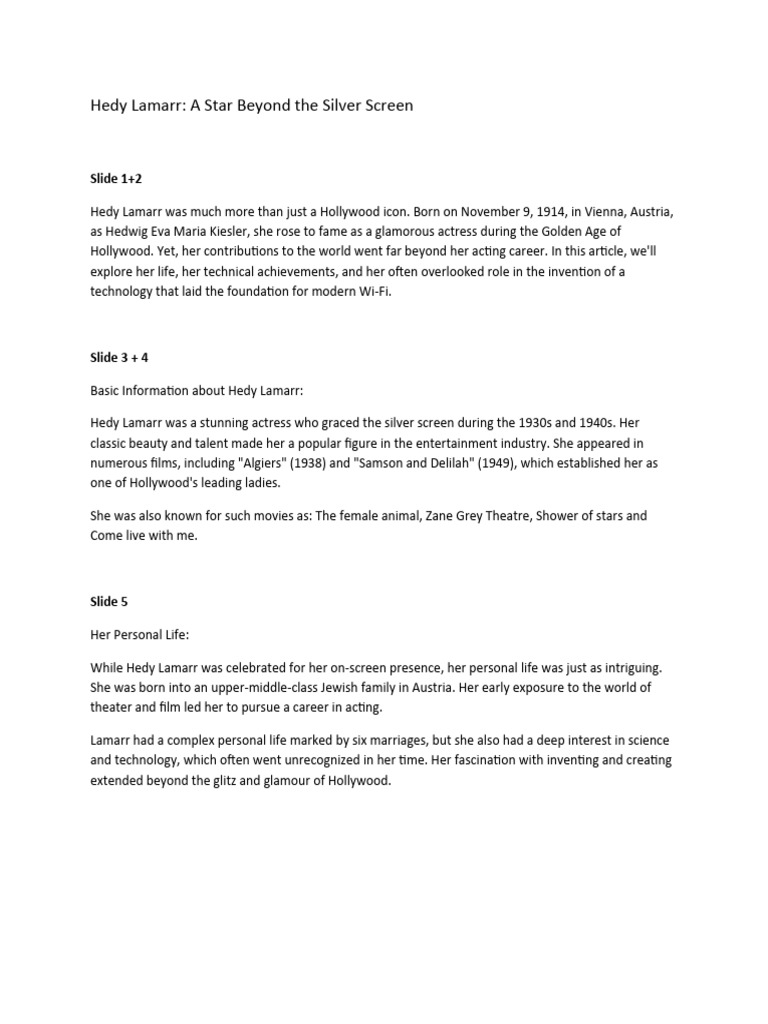 Hedy Lamarr Full Text | PDF