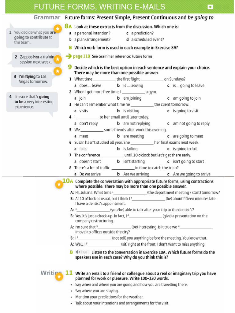 Future Forms, Writing Emails | PDF