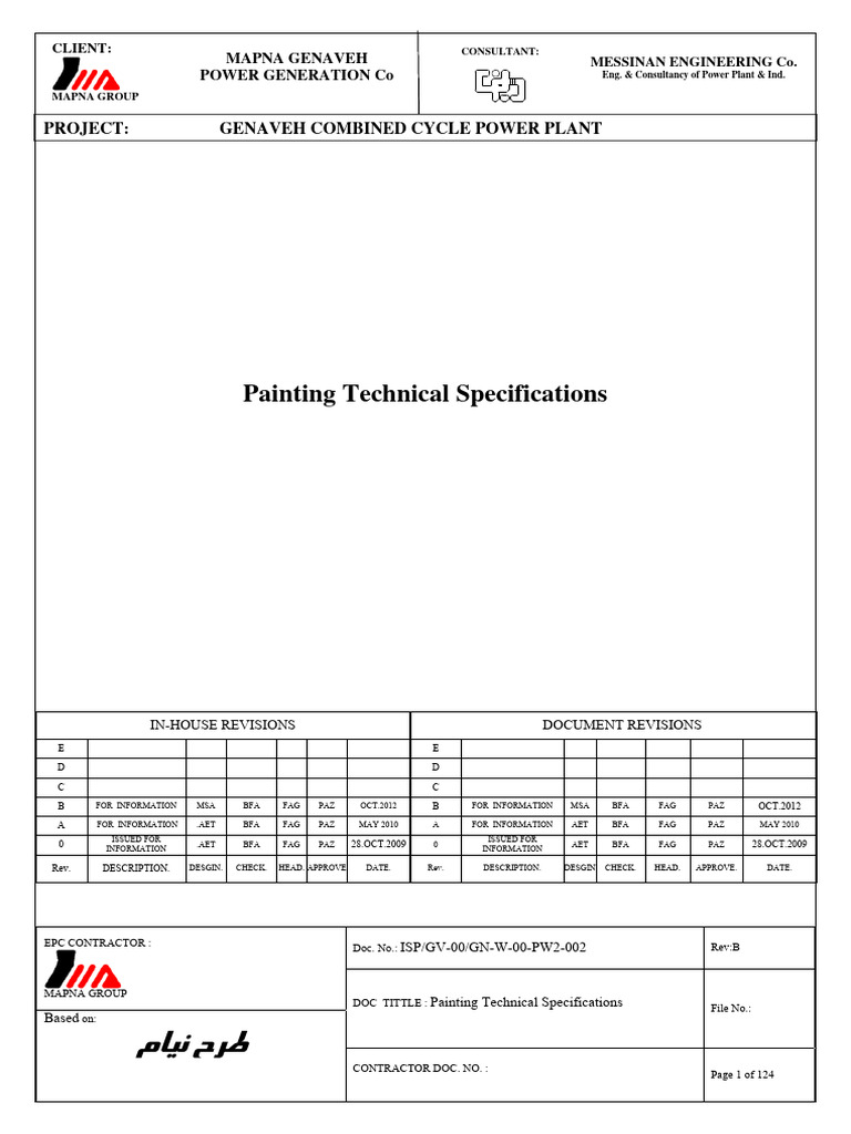 General Painting Technical Specifications (Genaveh) | PDF