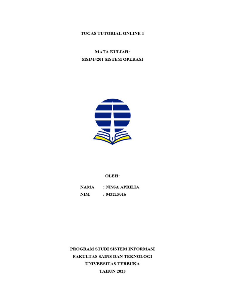 Tugas 1 Msim4201 - Sistem Operasi | PDF