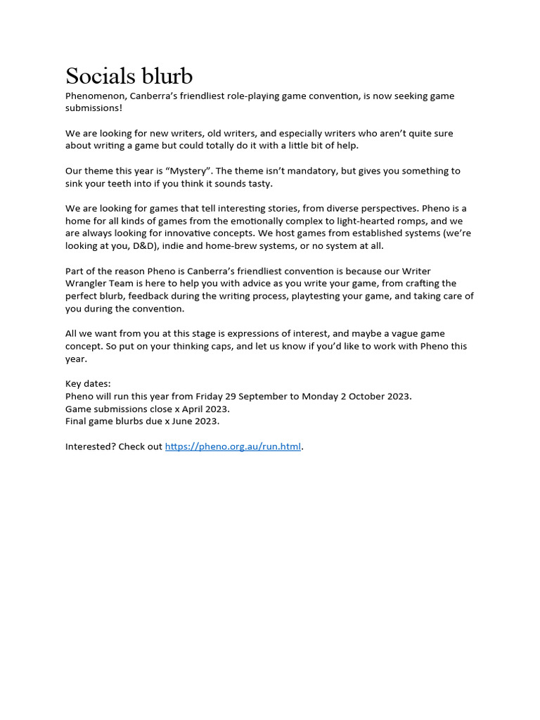 Pheno Submissions Comms | PDF