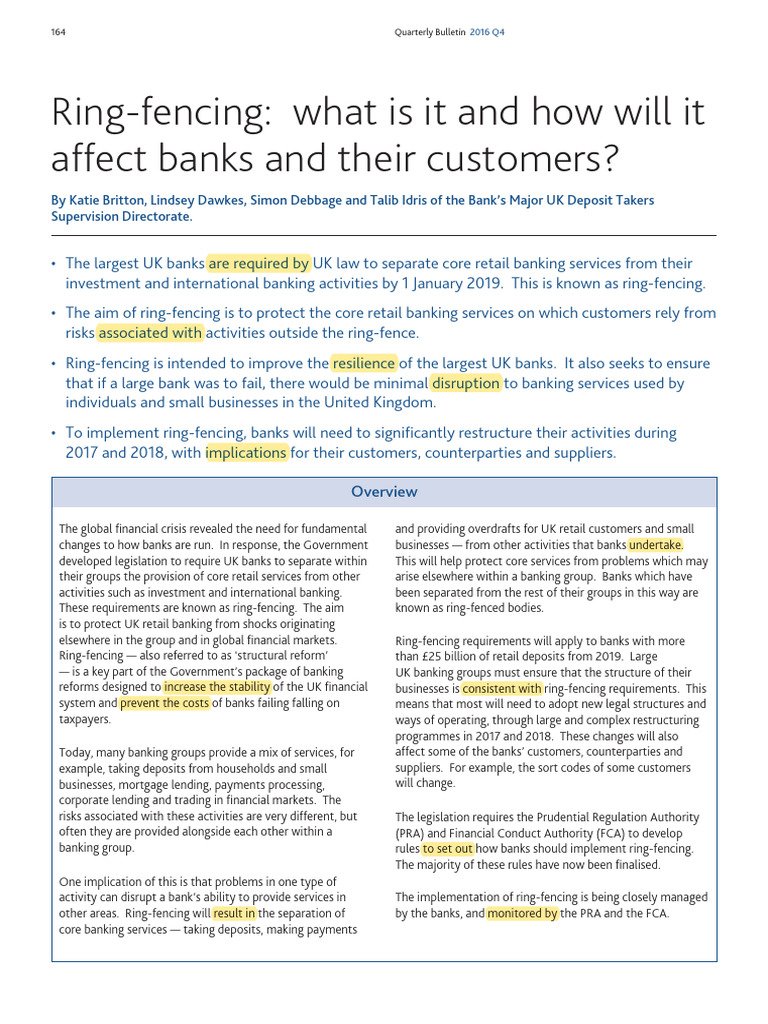 Ring Fencing What Is It and How Will It Affect Banks and Their ...