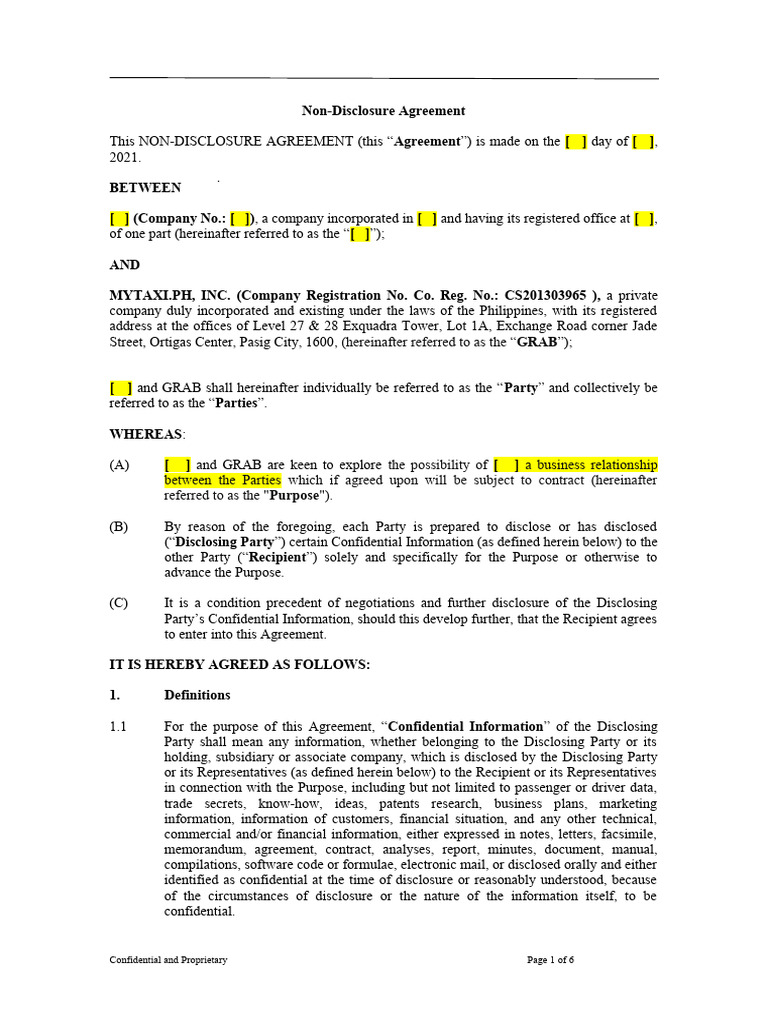 Mutual Template NDA - PH 2022 | PDF | Non Disclosure Agreement | Breach Of Contract