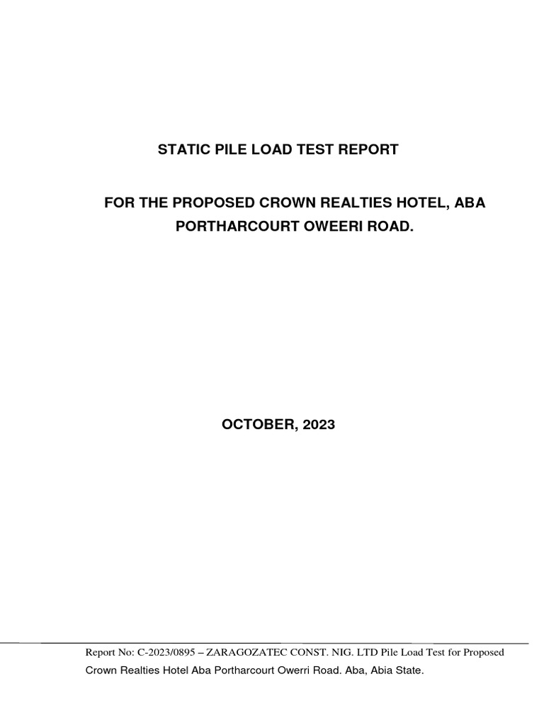 Pile Report Crown Hotel | PDF | Deep Foundation | Civil Engineering