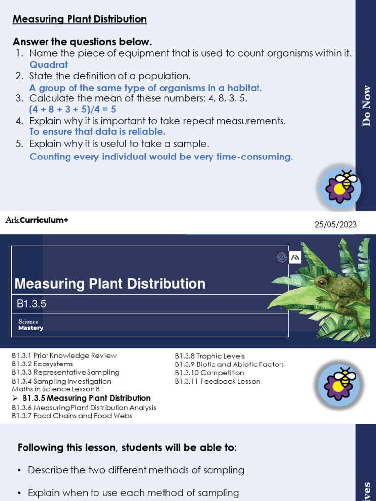 B1.3.5 Measuring Plant Distribution | PDF | Sampling (Statistics ...