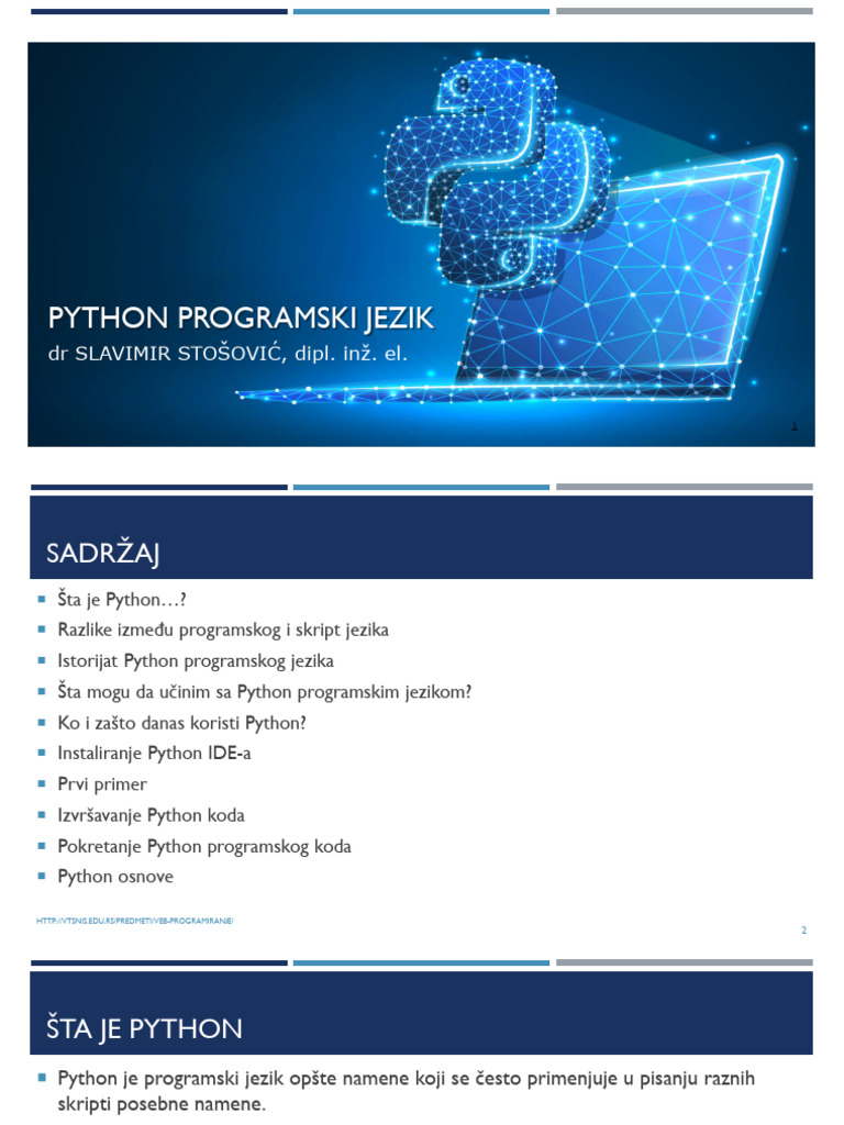(VTS, Niš) Python Prog. Jezik | PDF
