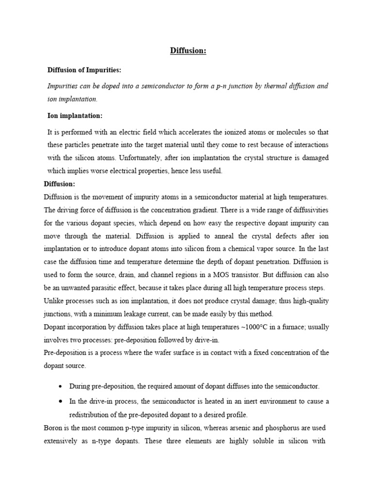File 1697182269 GUSBAS202131582 L3 Diffusionandannealing | PDF | Doping (Semiconductor) | Ion ...