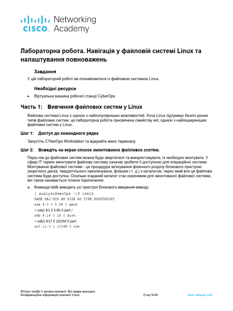 4 5 4 Lab Navigating The Linux Filesystem And Permission Settings Pdf
