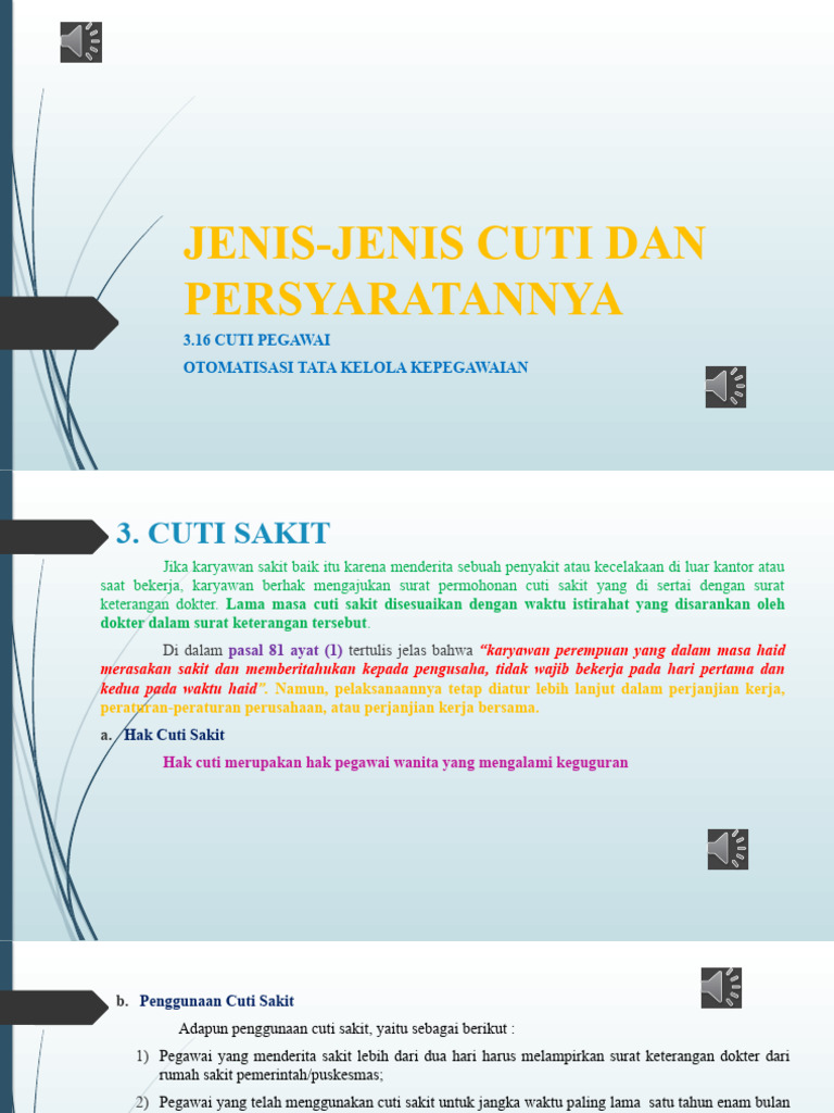 Jenis-Jenis Cuti Dan Persyaratannya - 2 | PDF