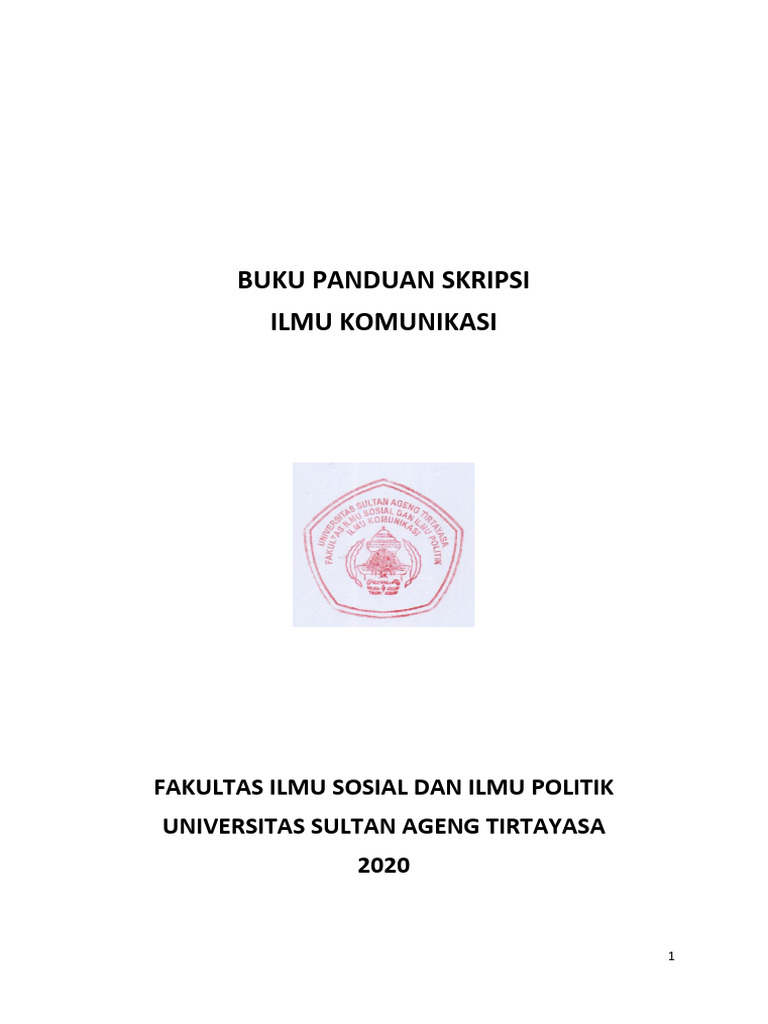 Buku Panduan Skripsi Komunikasi 2020 | PDF