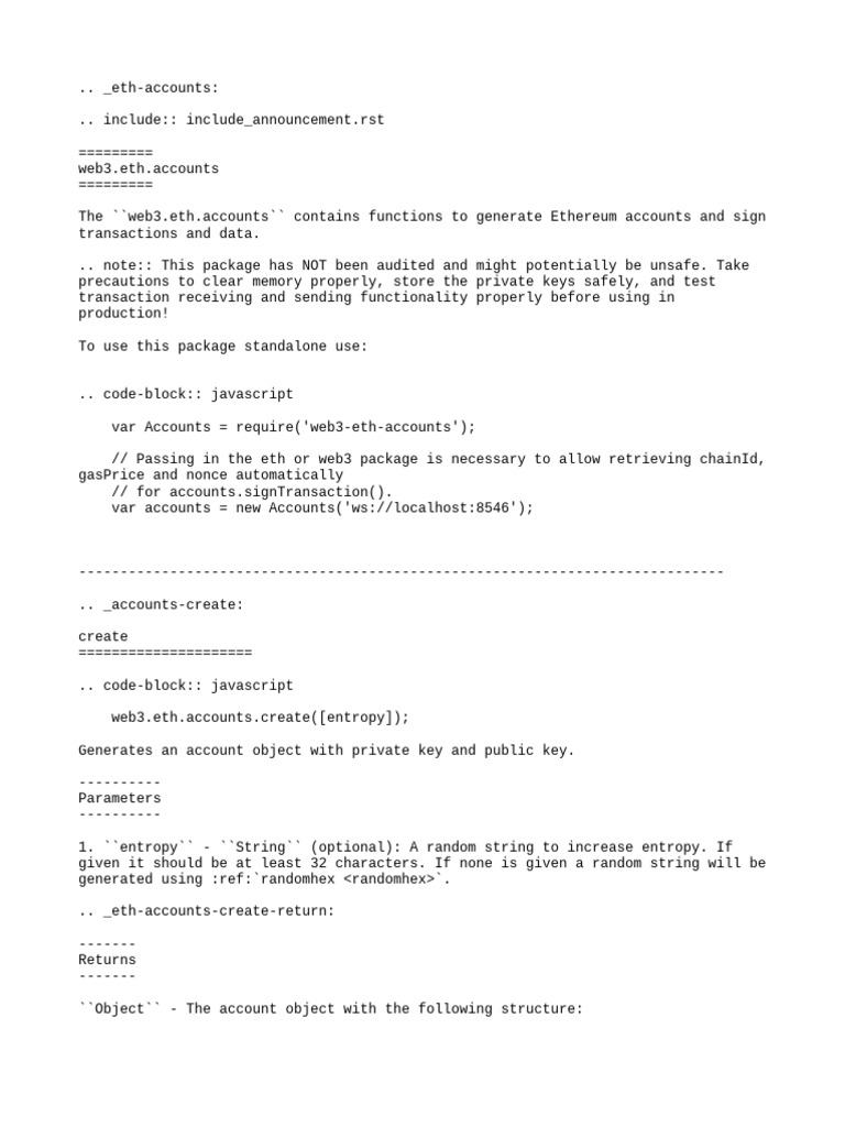 Web3 Eth Accounts Pdf Encryption Secrecy