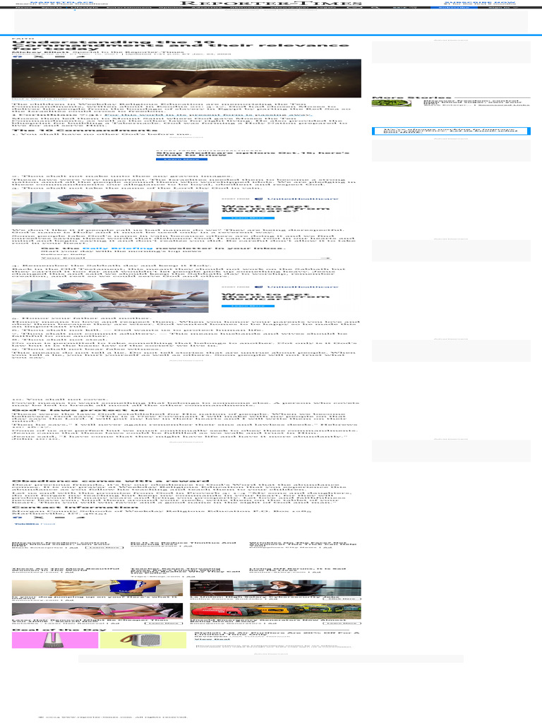 Understanding The 10 Commandments and Their Relev | PDF | Ten Commandments | Biblical Sabbath