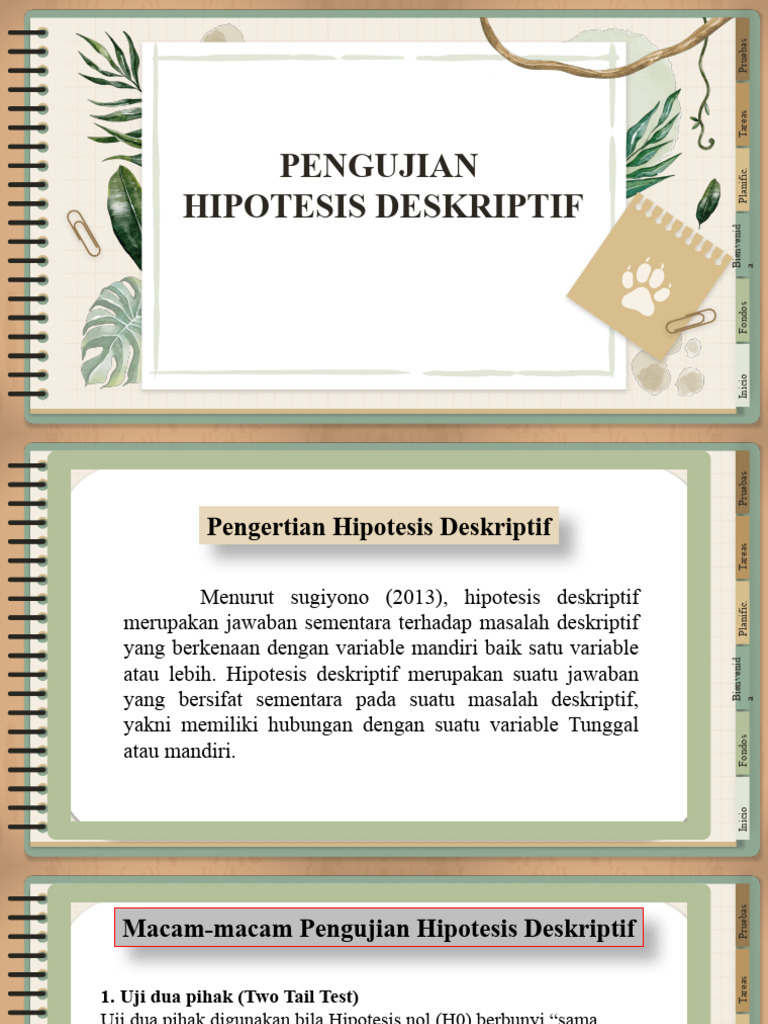 Makalah Pengujian Hipotesis Deskriptif | PDF