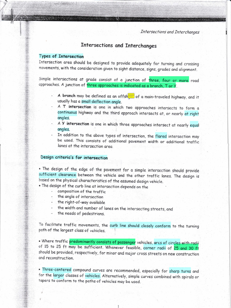 Intersection Design & Types Guide | PDF | Interchange (Road) | Intersection (Road)