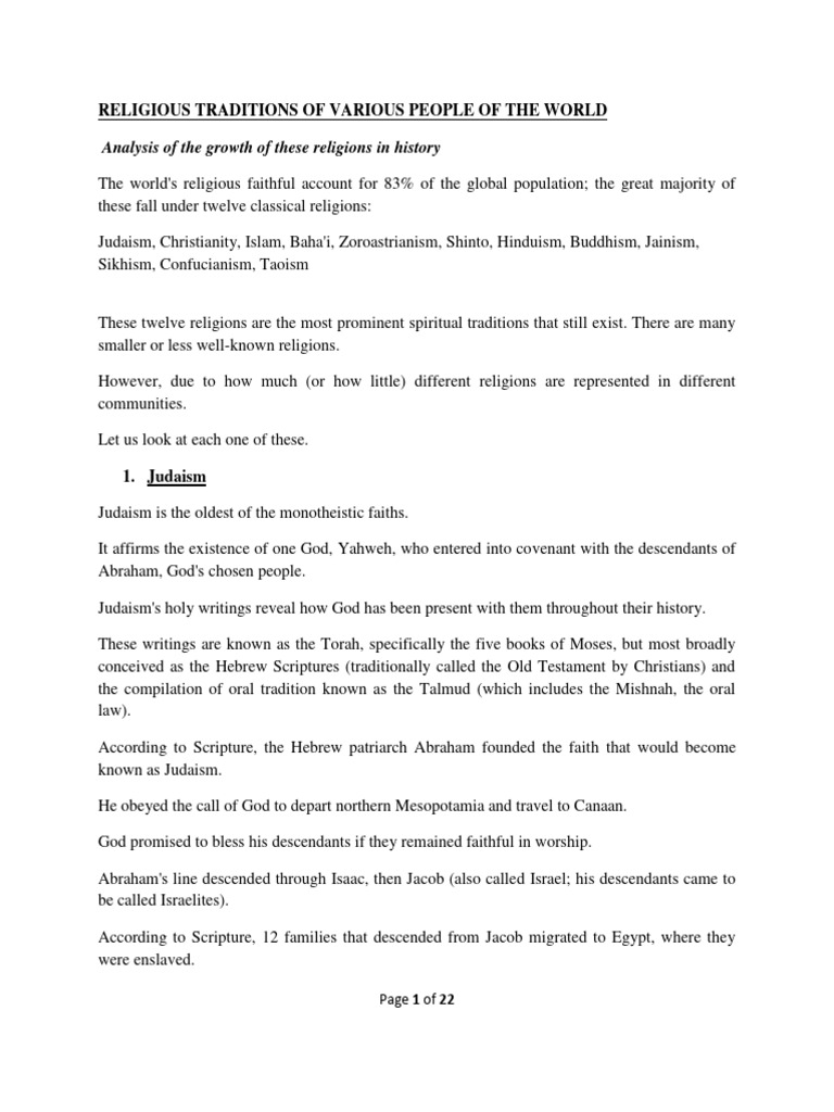 Session IV-Other Sessions - Major Religions of The World-1 | PDF Session IV-Other Sessions - Major Religions of The World-1 | PDF