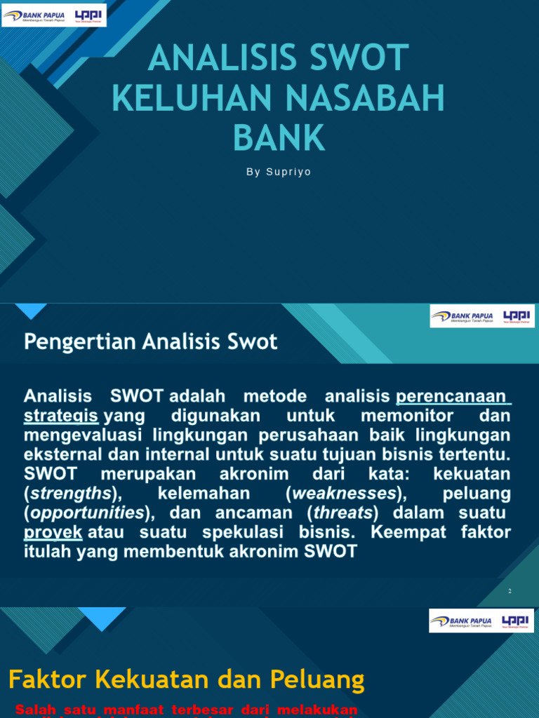 Analisis Swot Keluhan Nasabah Bank Supriyo | PDF