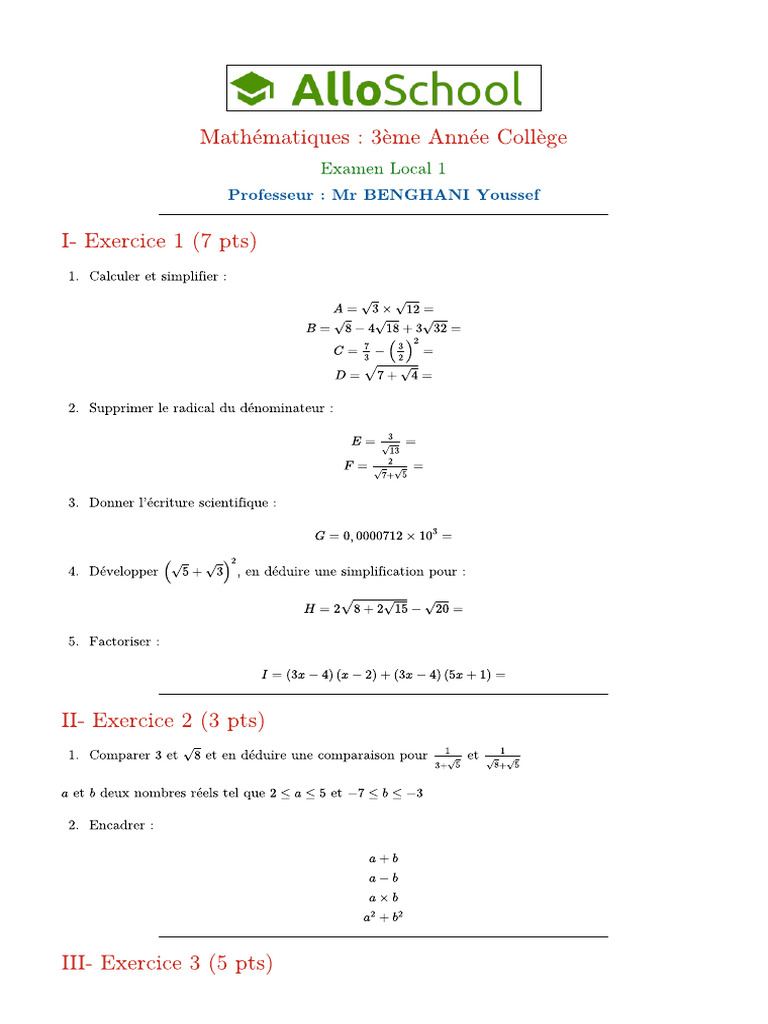 Maths 3ac Examen Local 1 1 | PDF