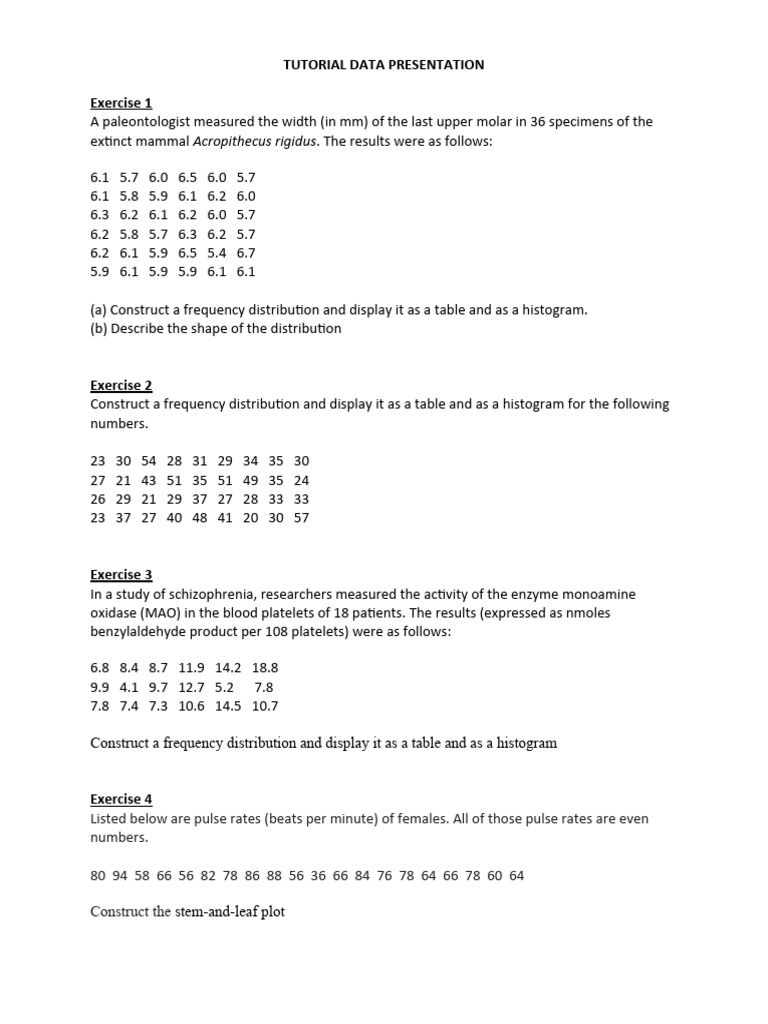 Tutorial Data Presentation | PDF