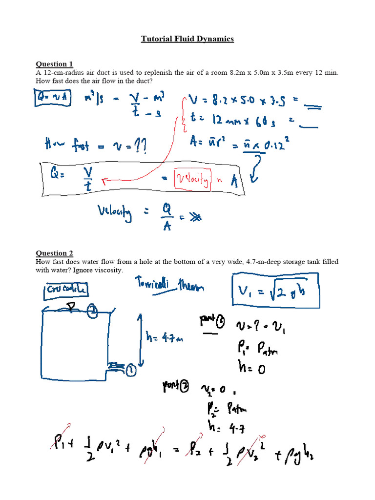Tutorial Fluid Dynamics Solution | Download Free PDF | Fluid Dynamics | Viscosity